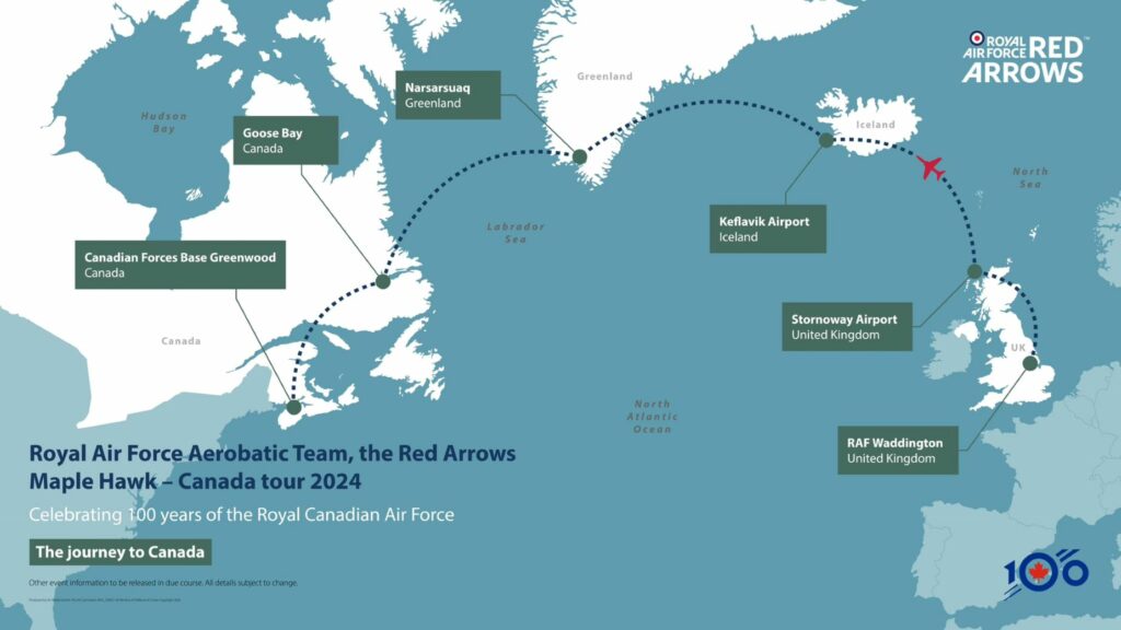 Les Red Arrows en route vers le Canada. — avionslegendaires.net